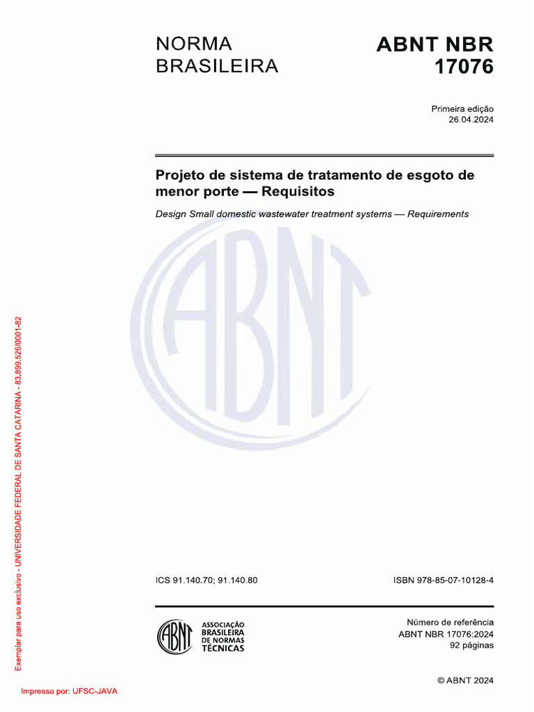 Abnt NBR 17076 - 2024 | PDF