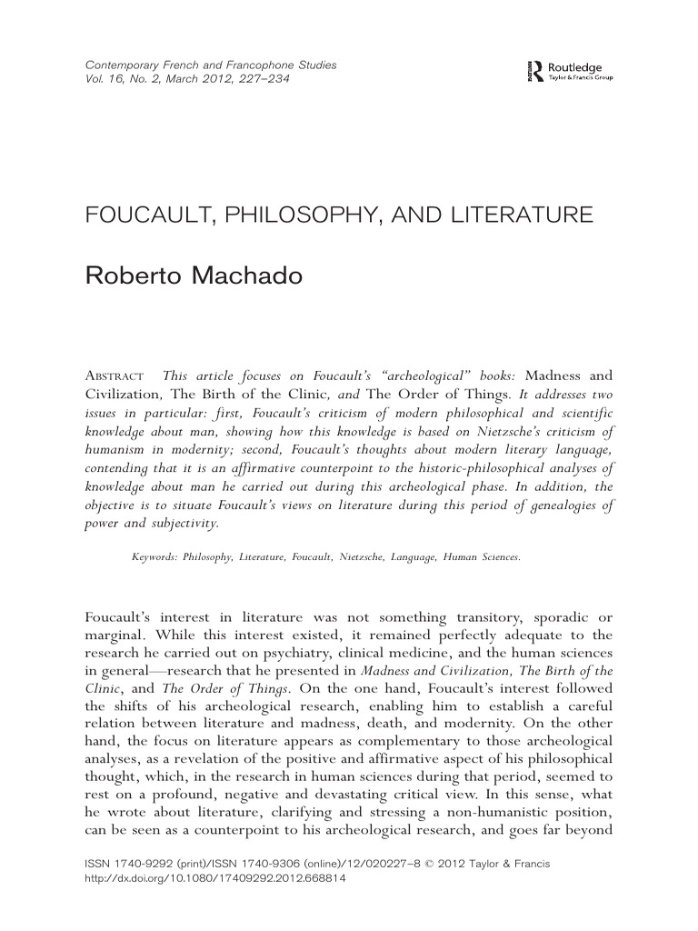 Foucault Philosophy and Literature | PDF | Michel Foucault ...