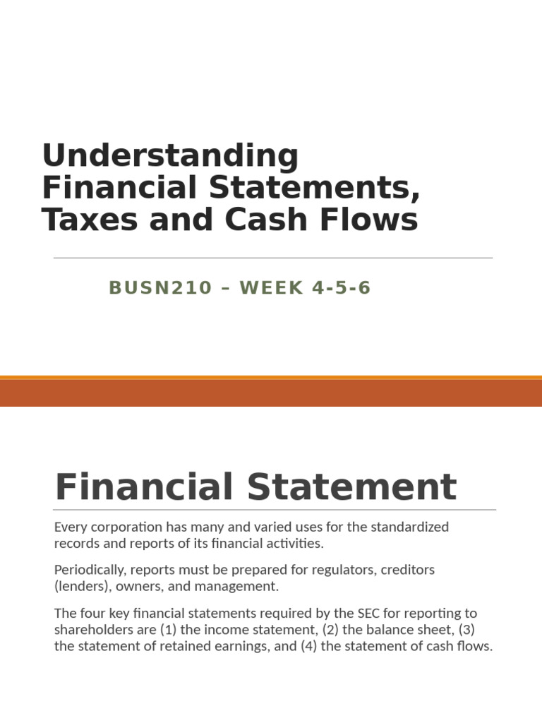 Financial Statements and Cash Flow Guide | PDF | Equity (Finance ...