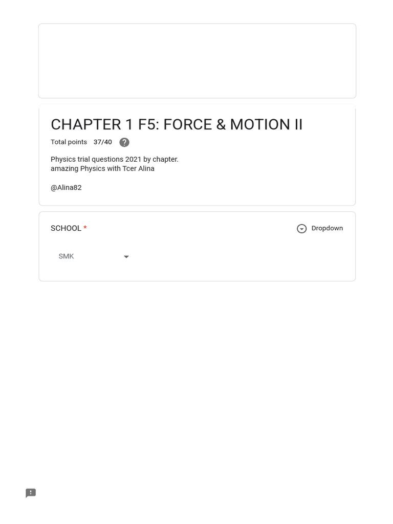 CHAPTER 1 F5 - FORCE & MOTION II - Leow Hang Ling 5S7 | PDF