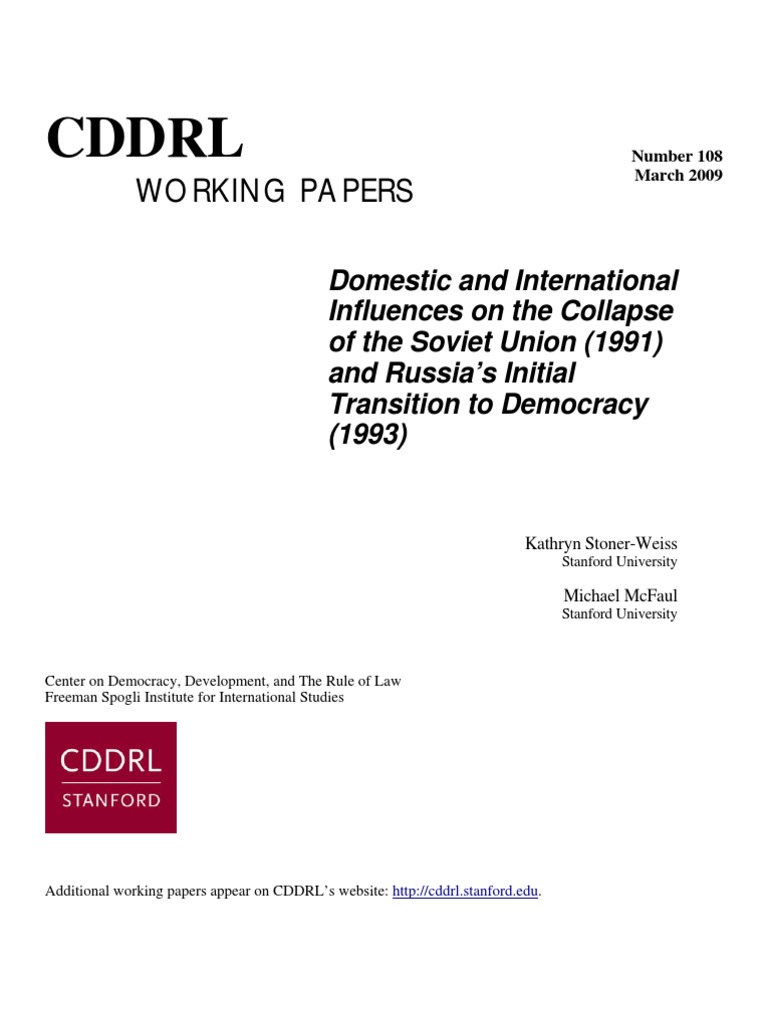 Domestic and International Influences On Collapse of USSR | PDF ...