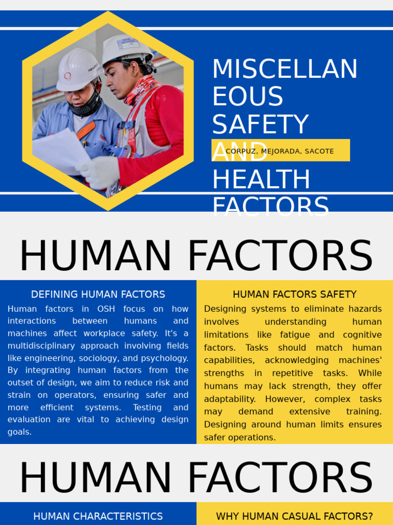 Miscellaneous Safety and Health Factors | PDF | Safety | Occupational ...