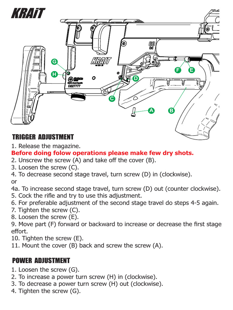 Krait. Trigger Mechanism and Power Adjustment-1 | PDF