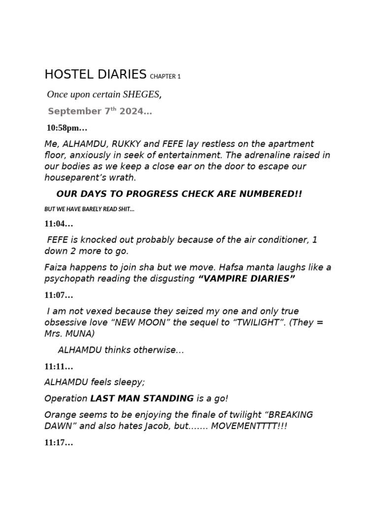Hostel Diaries Chapter 1 | PDF