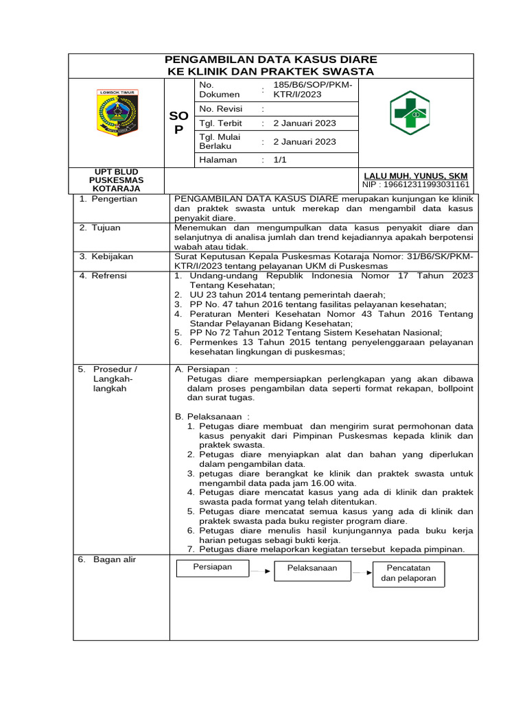 2. SOP Diare Pengambilan Data | PDF