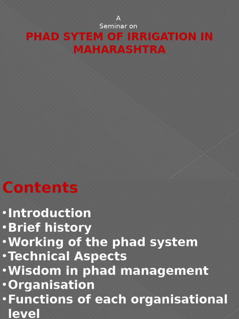 Khandeshi Phad Irrigation Overview | PDF | Water | Water And The ...