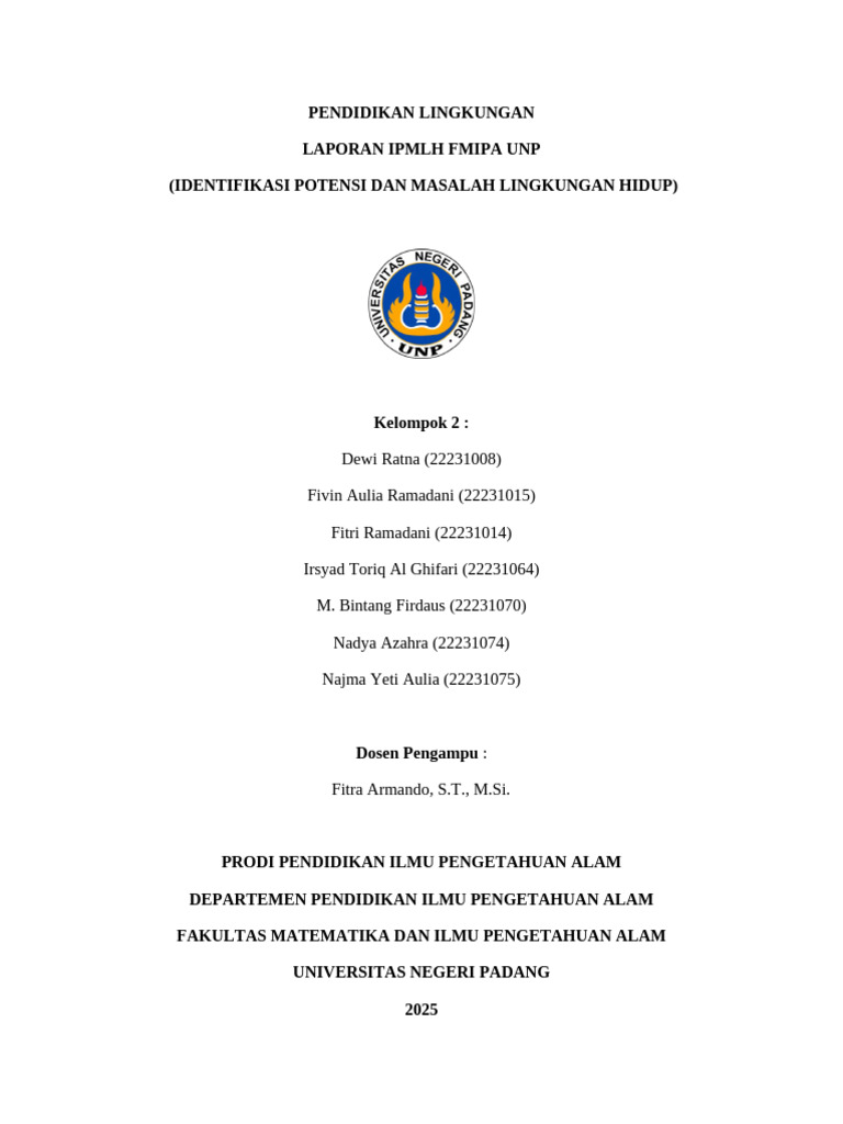 PENDIDIKAN LINGKUNGAN - Kelompok 22 | PDF