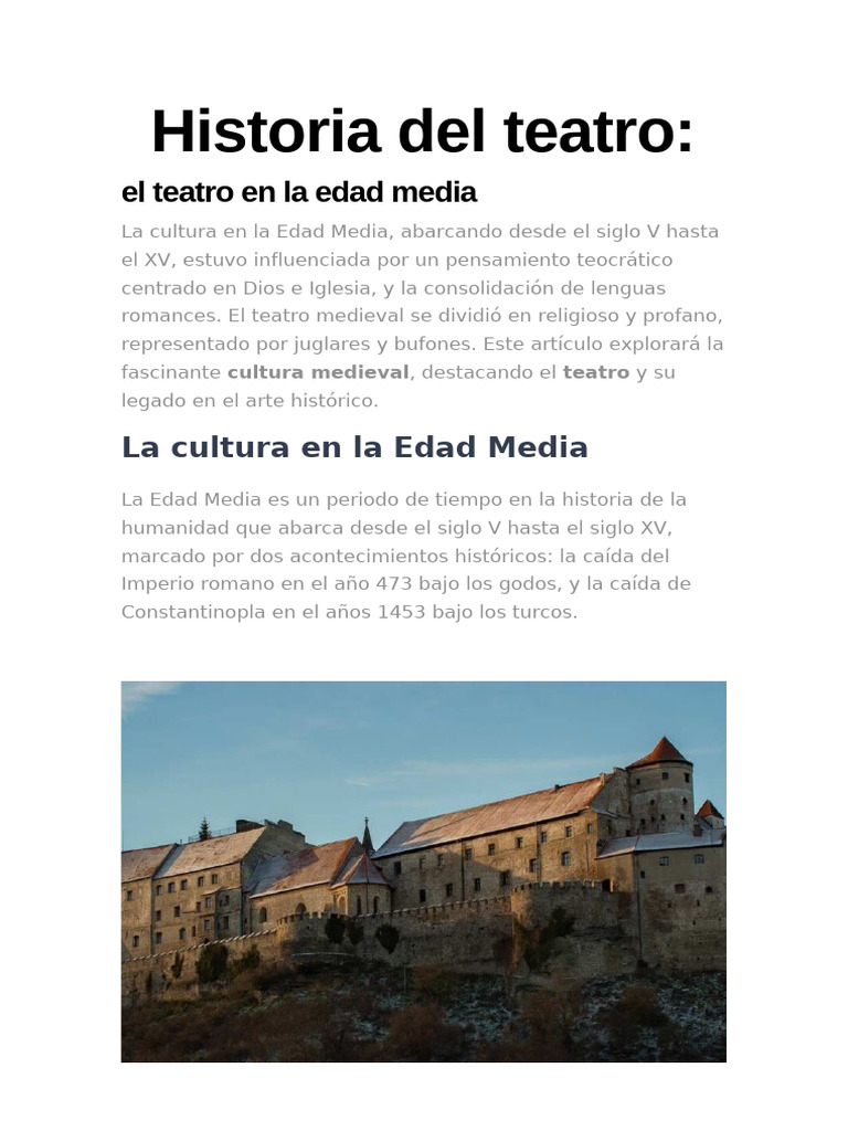 Teatro medieval: Religioso y profano | PDF | Renacimiento | Teatro