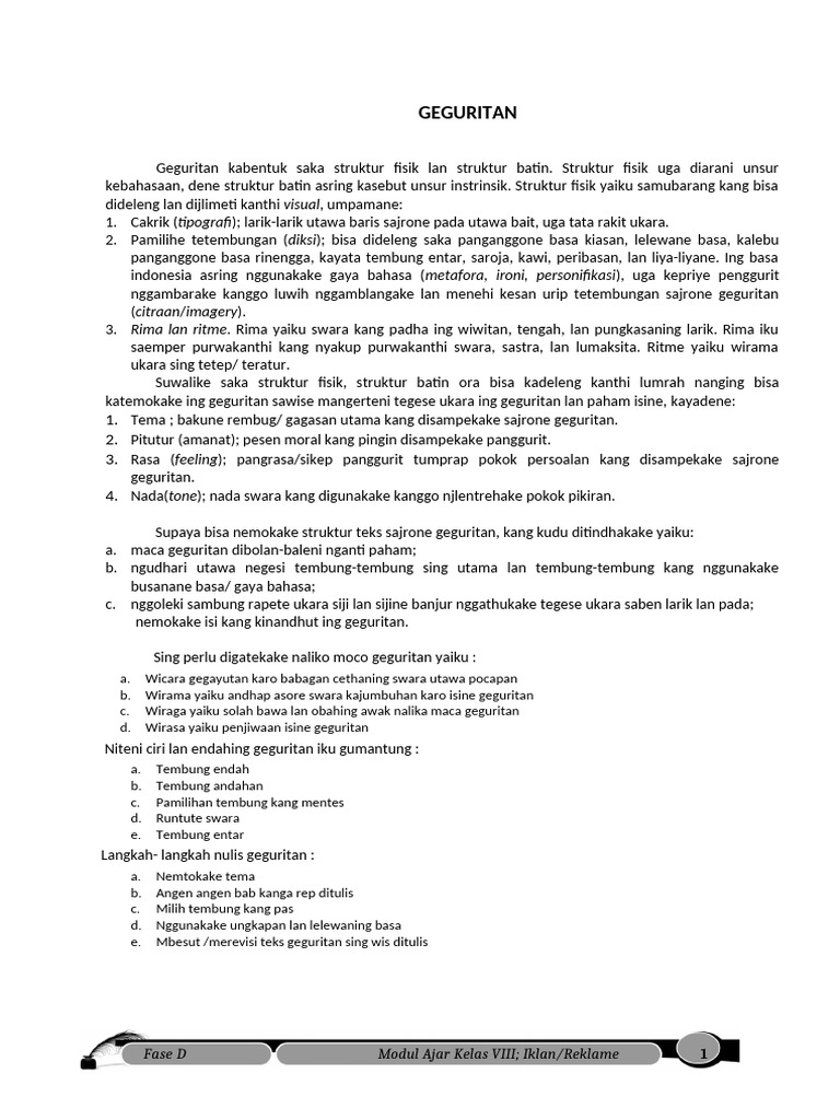 Materi Geguritan | PDF