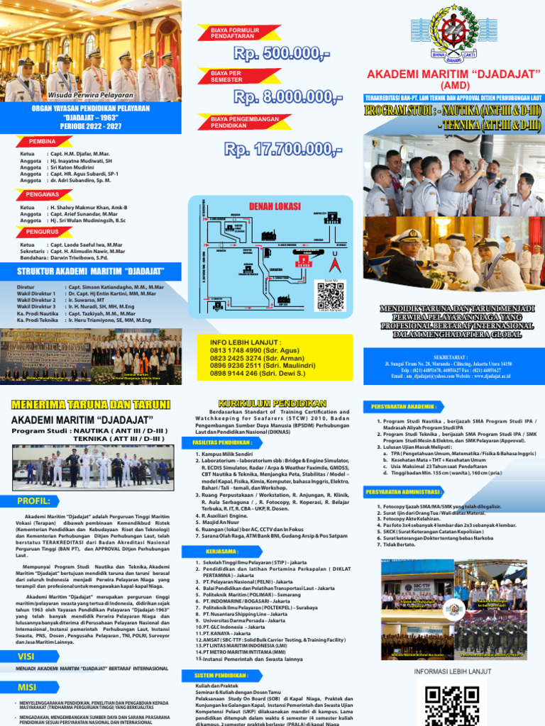 Pendaftaran Akademi Maritim Djadajat 2025 | PDF