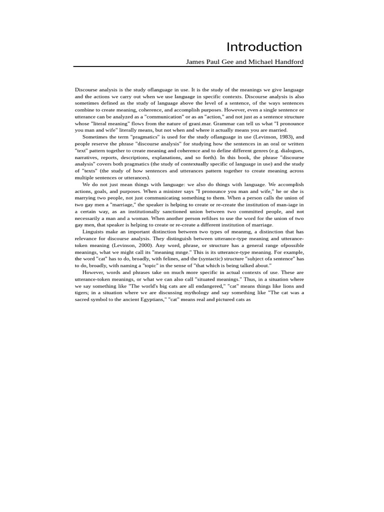 Chapter 4 - (1) Definition of Discourse Analysis | PDF | Semantics | Linguistics