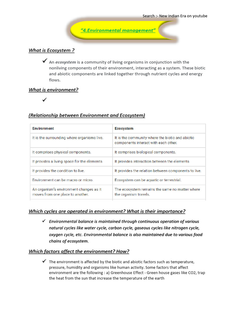 4.environmental Management Class 10th | PDF | Natural Environment ...