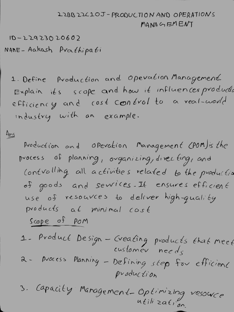 Production and Operations Management | PDF | Evaluation | Operations ...