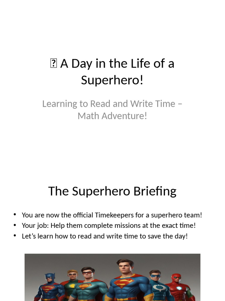 Superhero Time Lesson | PDF | Clock