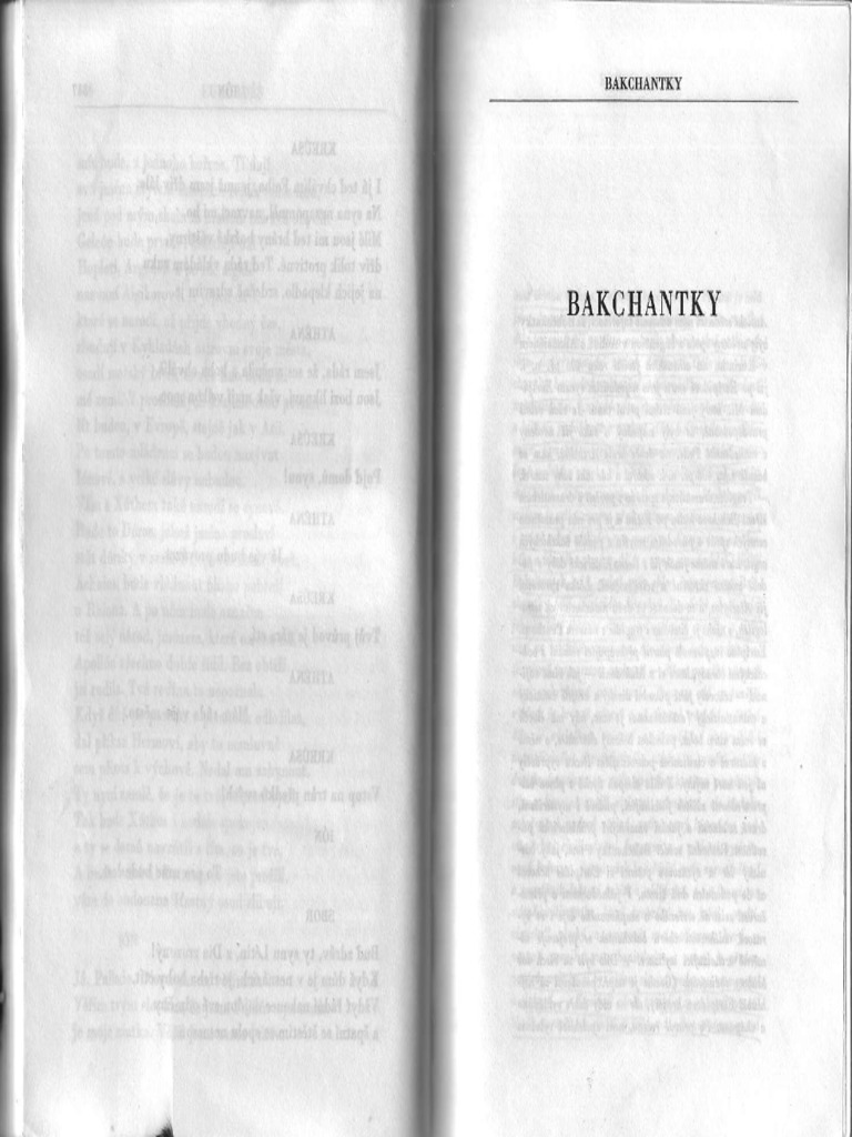 Bakchantky Sofoklés | PDF