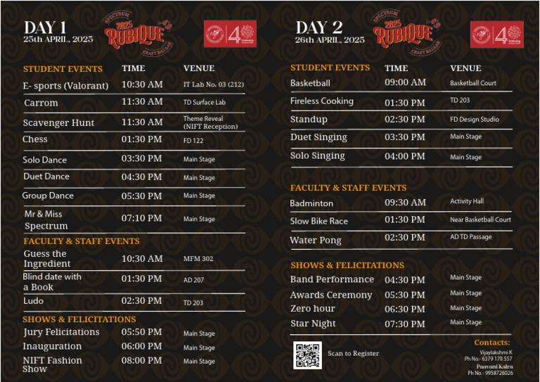 SPECTRUM Event List Final A4 | PDF