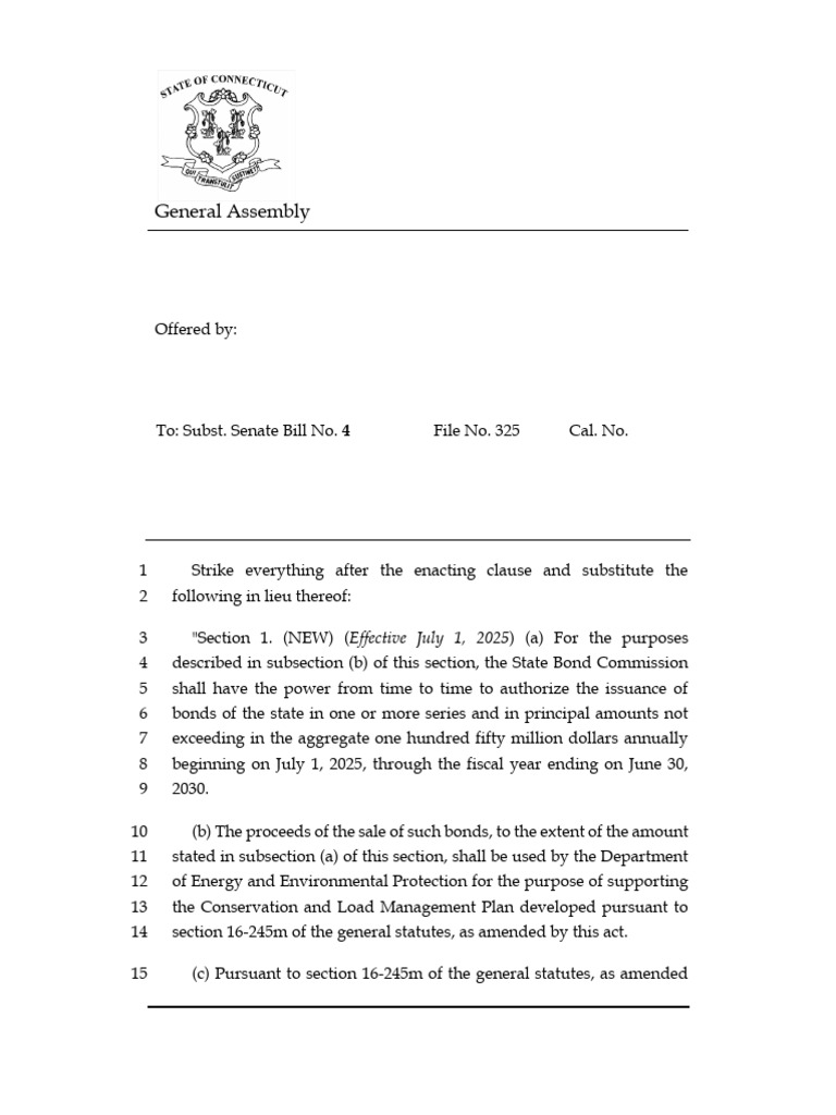 Draft CT legislation | PDF | Bonds (Finance) | Public Utility