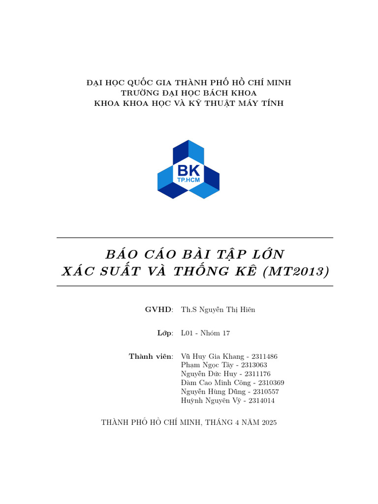 BTL XSTK Nhom17 | PDF