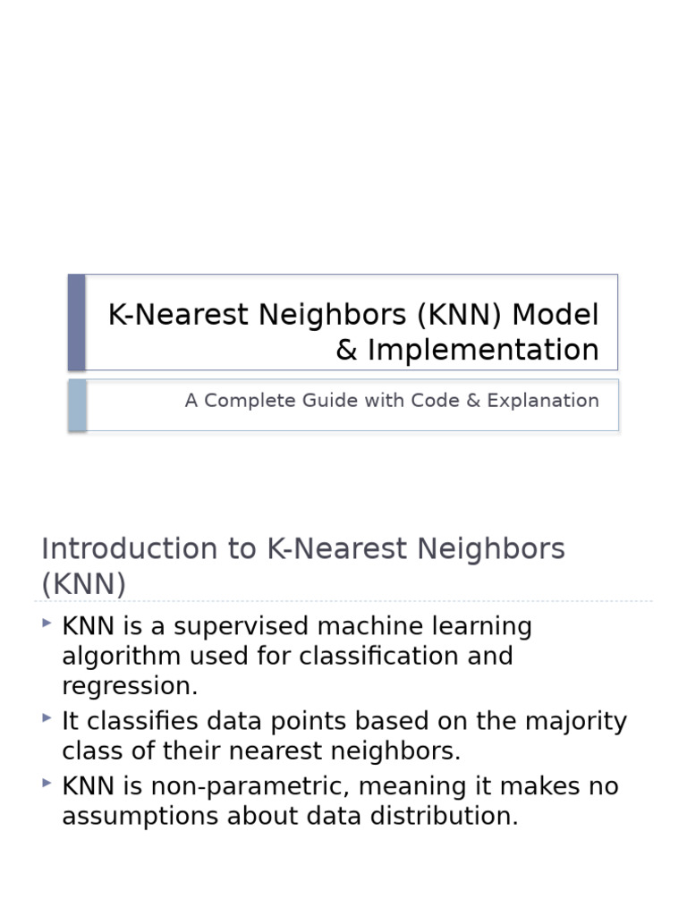 KNN Model Implementation | PDF | Artificial Intelligence | Intelligence (AI) & Semantics