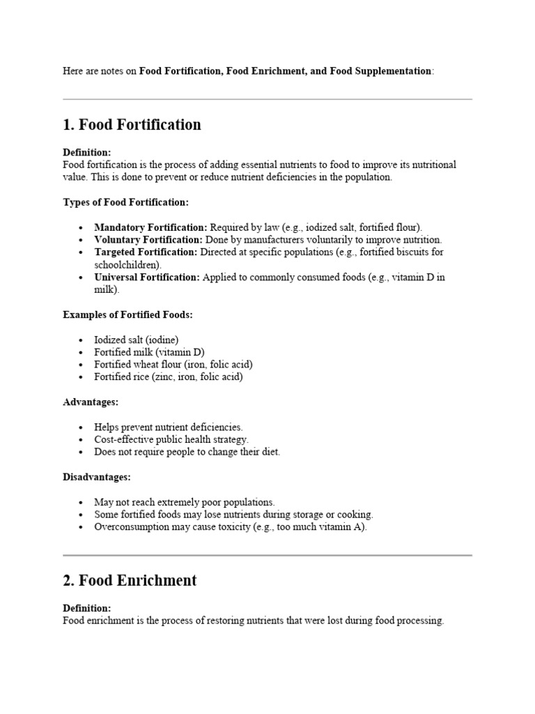 Food Fortification | PDF | Dietary Supplements | Nutrients