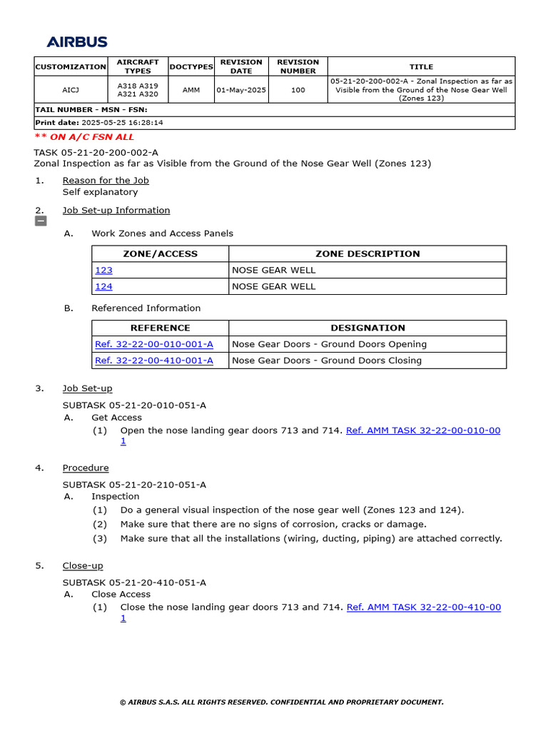 AMM 05-21-20-200-002-A - Zonal Inspection As Far As Visible From The ...