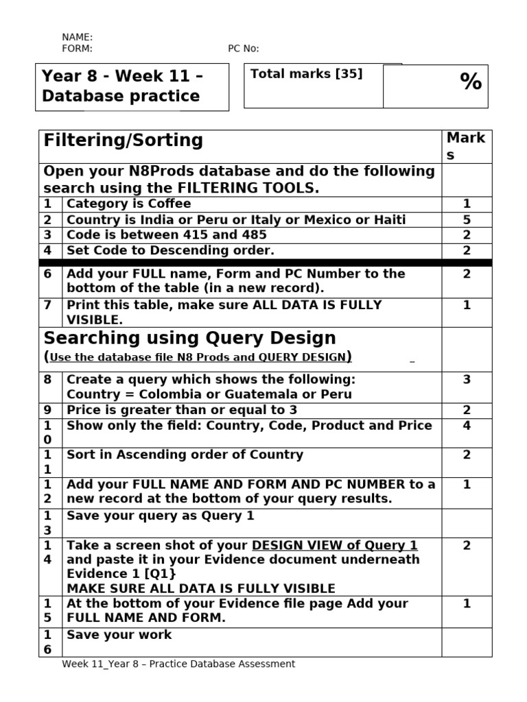 PRACTICEFILTERING&QUERIESQuestion Paper | PDF | Information Retrieval | Databases