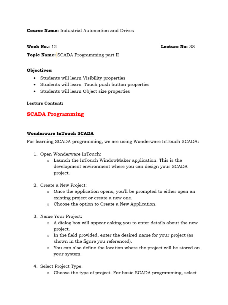 L38_Theory Material_ SCADA Programming Part II. | PDF | Scada | System Software