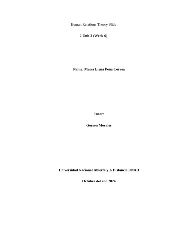 Human Relations Theory Slide Pdf Psychology Behavioural Sciences
