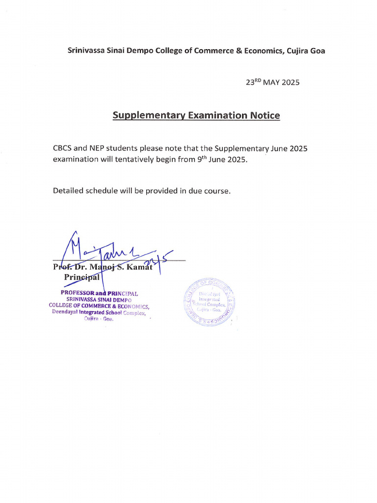Exam Notice June 2025 | PDF