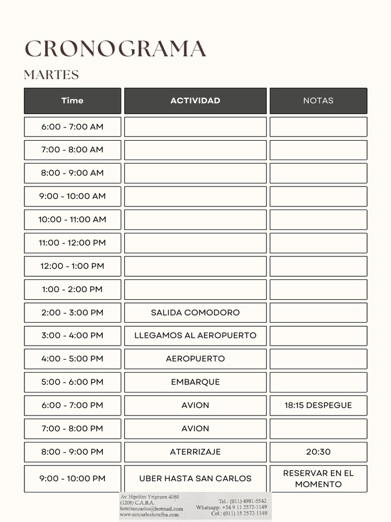 Cream Simple Daily Planner Document A4 Pdf