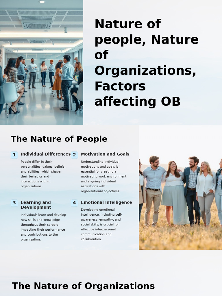 Nature of People, Nature of Organizations and Factors Affecting OB Unit ...