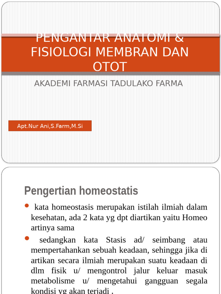Pengantar Anatomi & Fisiologi Membran - 1 | PDF