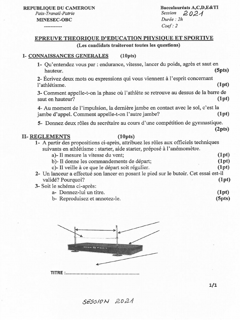 Bac 2021 Eps Theorique | PDF