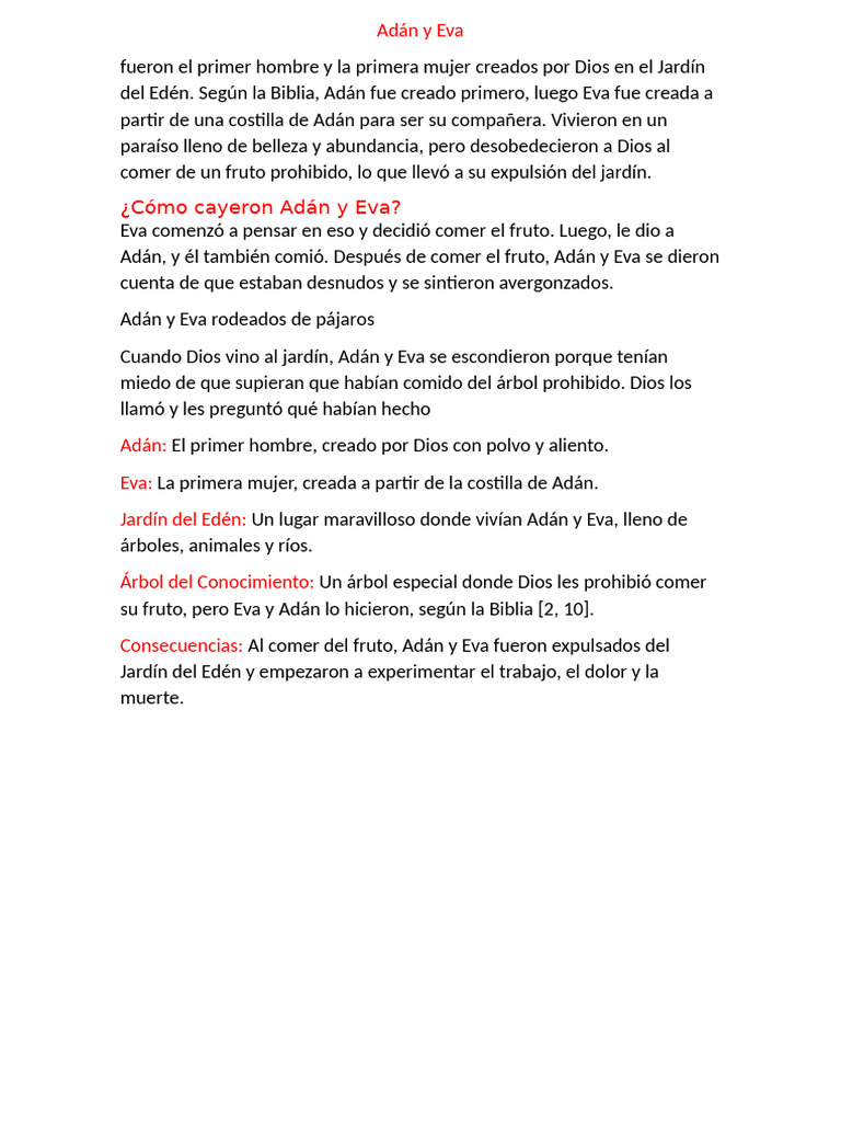 Adán y Eva | PDF