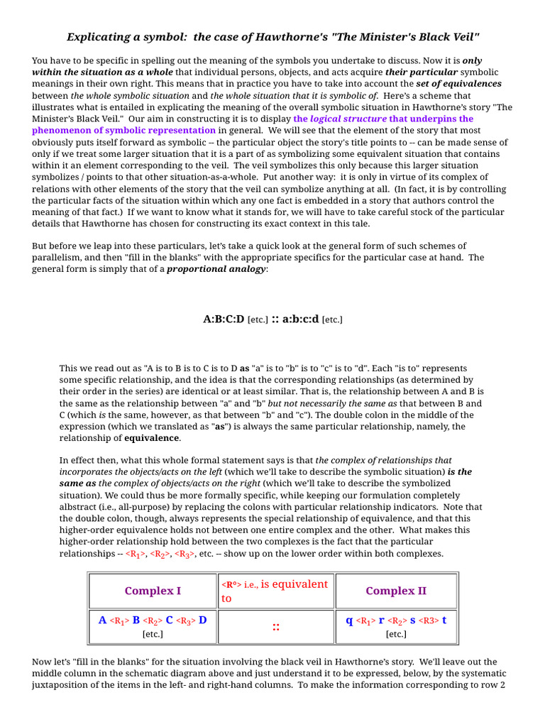 How_symbolism_works_Hawthorne's_The_Minister's_Black_Veil | PDF ...