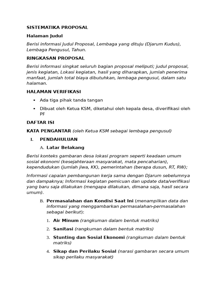 SISTEMATIKA PROPOSAL | PDF