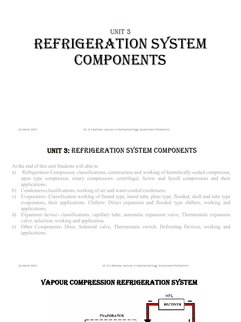 3 Refrigeration System Components | PDF | Gases | Chemical Equipment