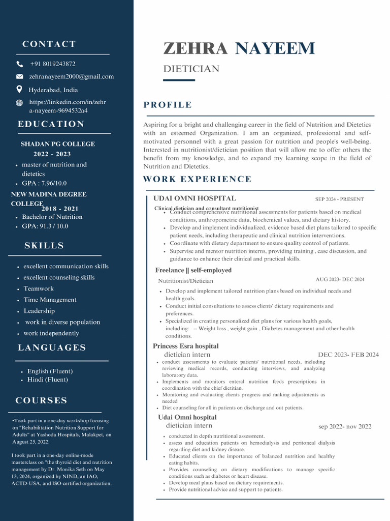 Zehra Resumed T | PDF