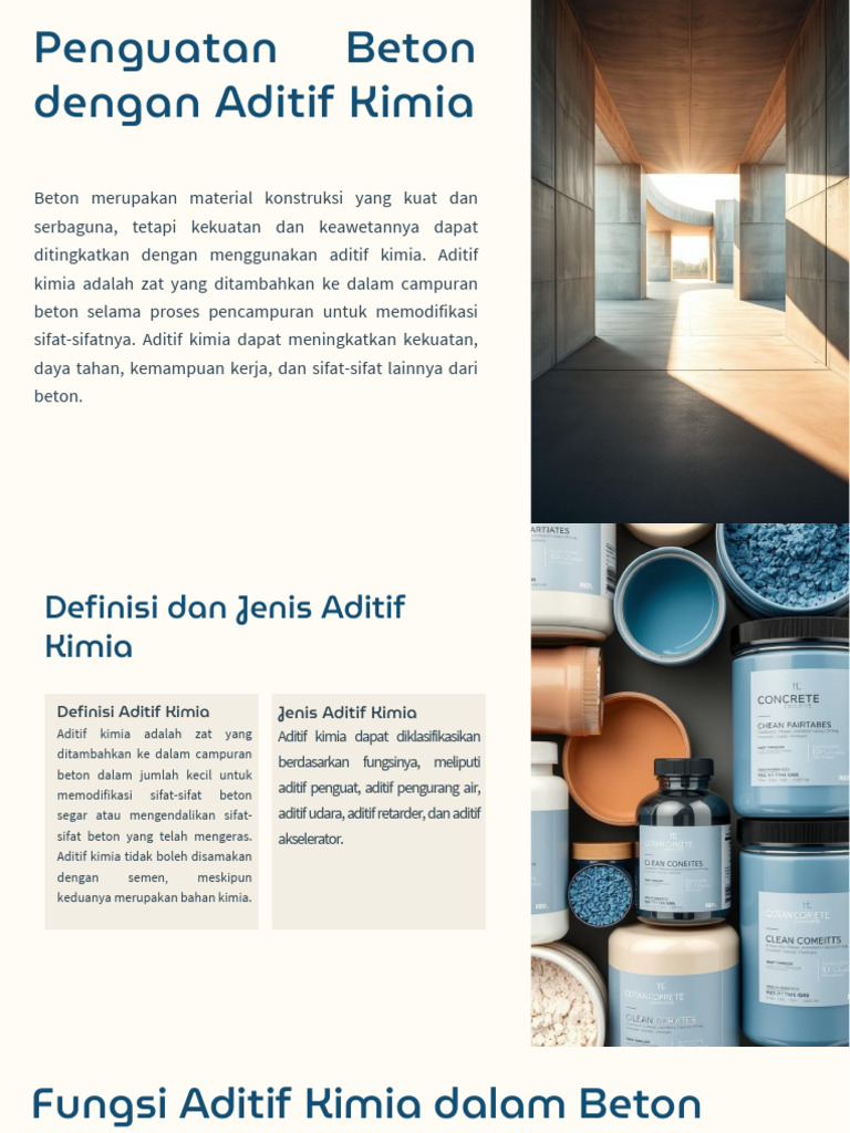 Aditif Kimia untuk Penguatan Beton | PDF