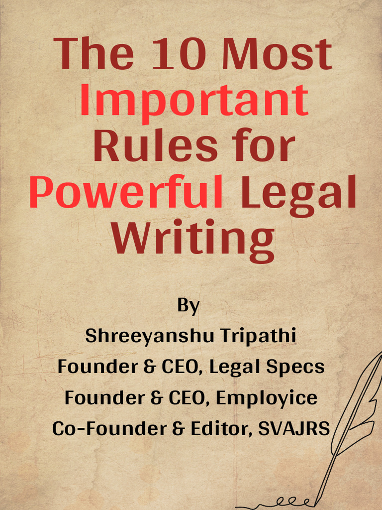 The 10 Most Important Rules For Powerful Legal Writing | PDF ...