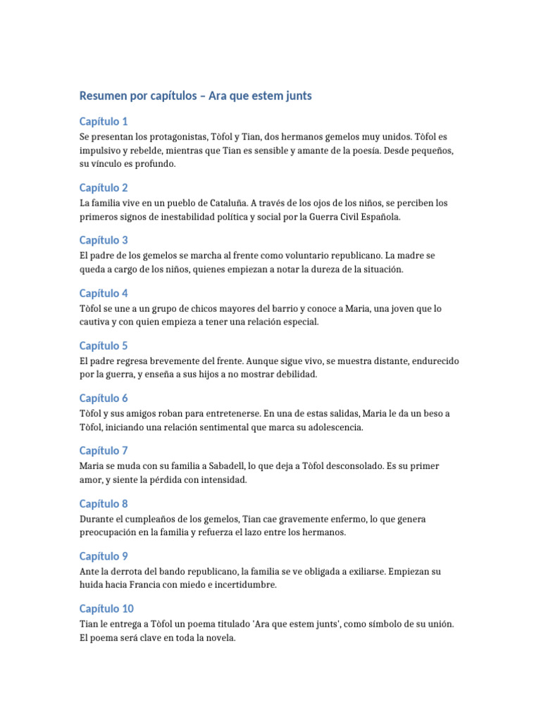 Resumen Ara Que Estem Junts | PDF