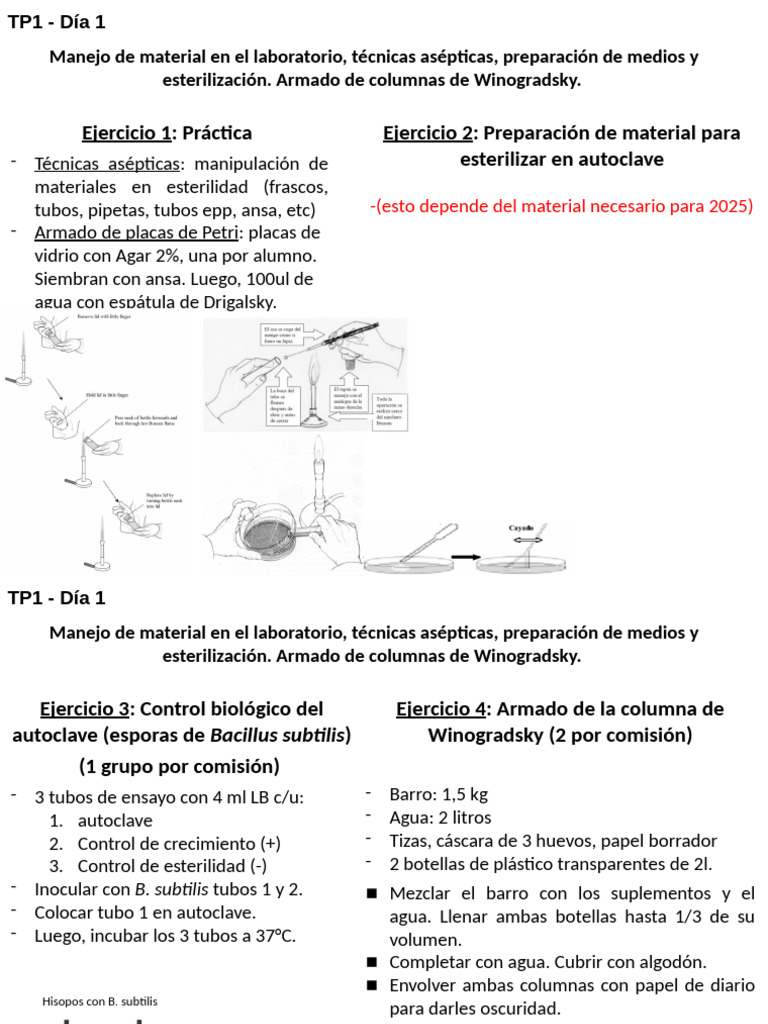 Pizarrón TP1 2025 JMB | PDF | Esterilización (Microbiología)