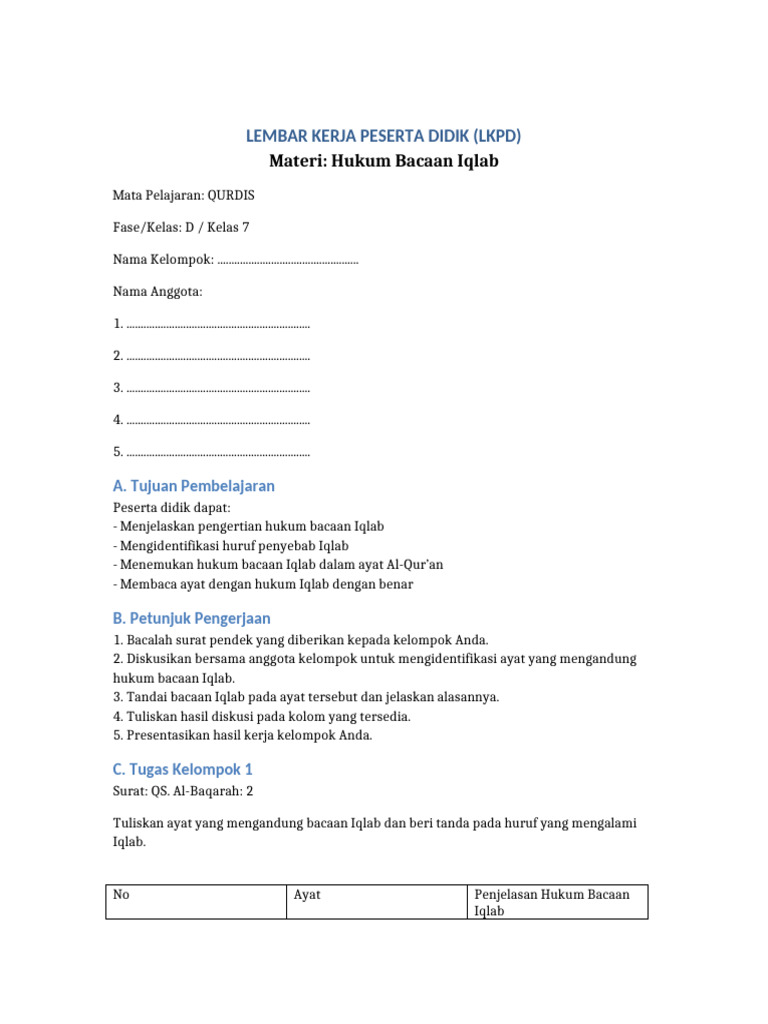 LKPD_IQLAB_Kelompok_DesainMenarik | PDF