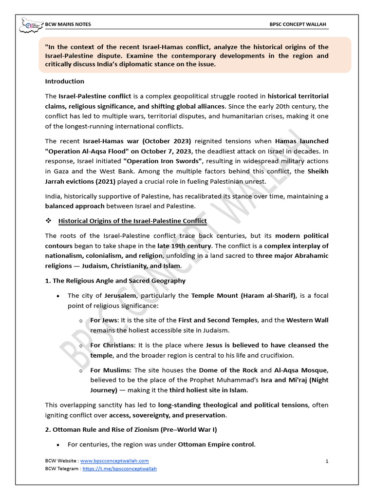 Israel - Palestine Part-1 (Eng) | PDF | Israeli–Palestinian Conflict ...