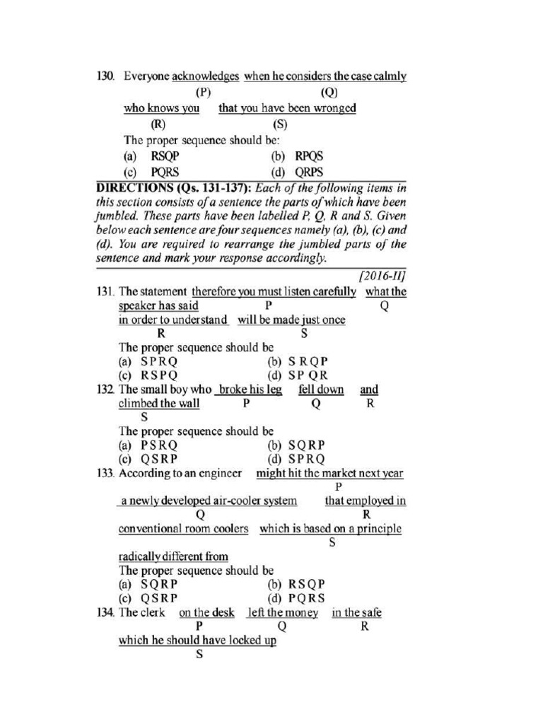 Combined Jumbled Sentences | PDF