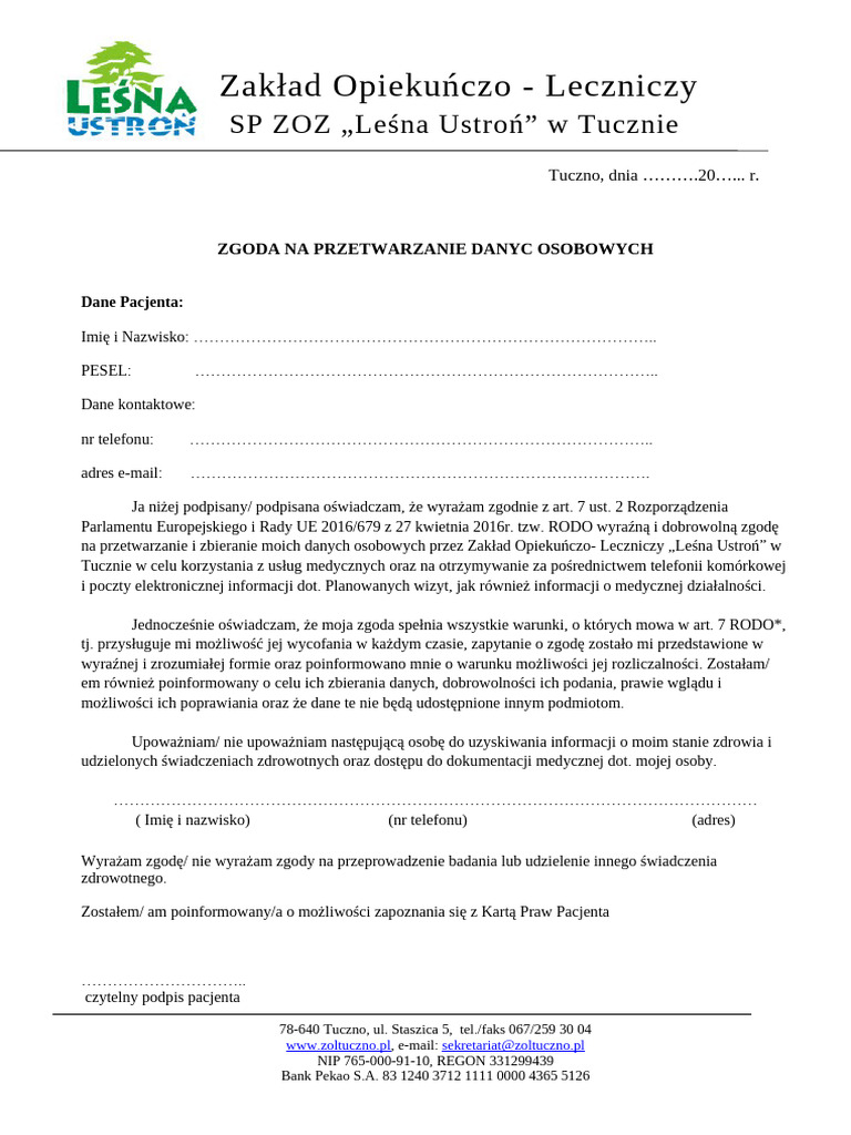 Klauzula Informacyjna Rodo | PDF