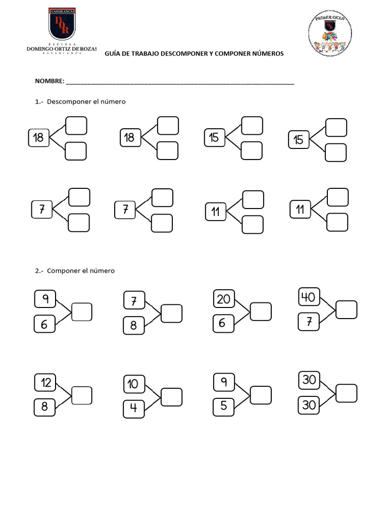 Guía para Descomponer y Componer Números | PDF