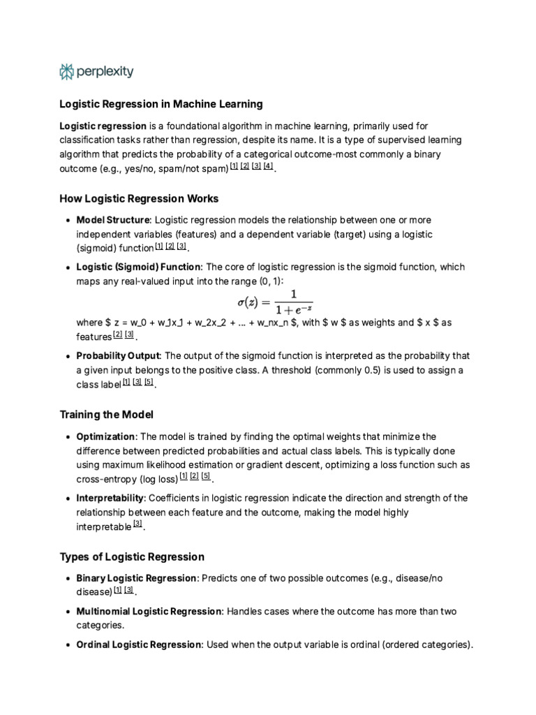 Logistic Regression in Machine Learning | PDF | Support Vector Machine | Logistic Regression