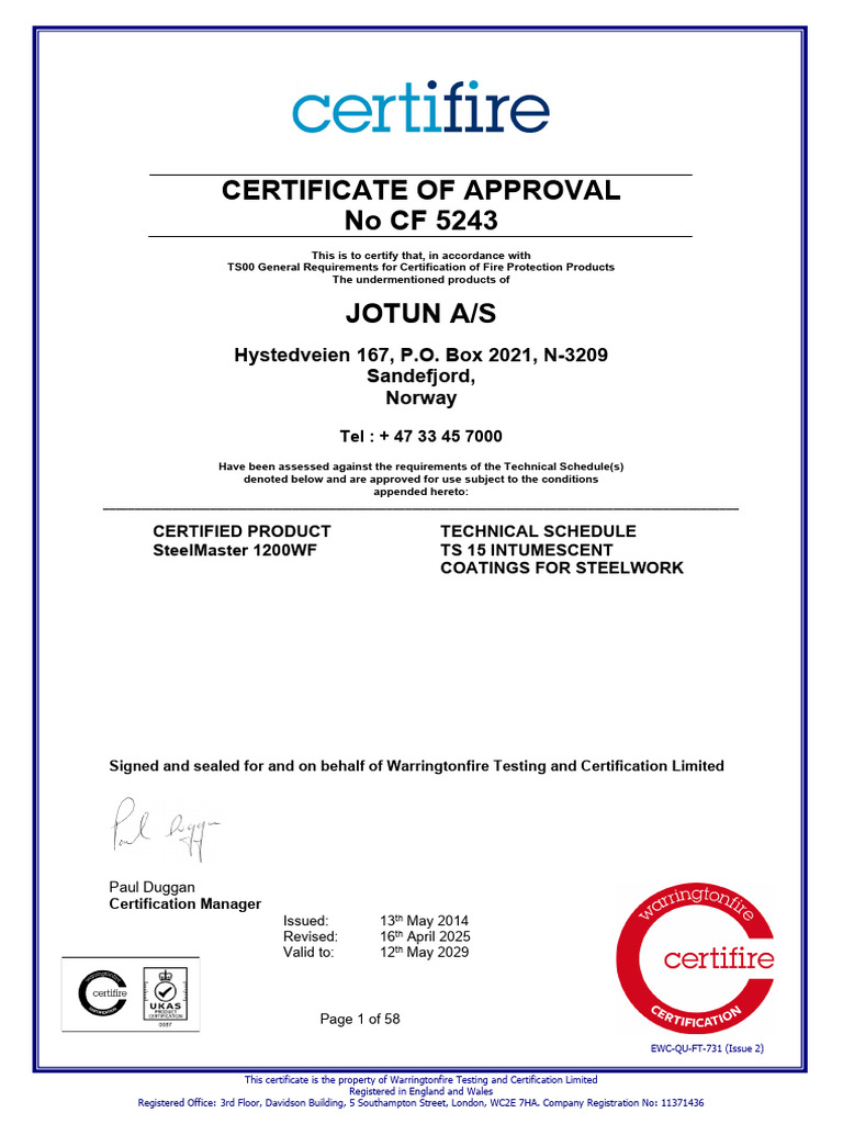 SteelMaster 1200WF Certificate | PDF | Beam (Structure)