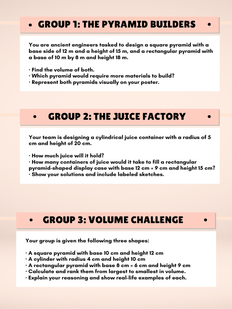 Maths Geometry 3D Shapes Pyramids Poster in Pink Graphic Style | PDF